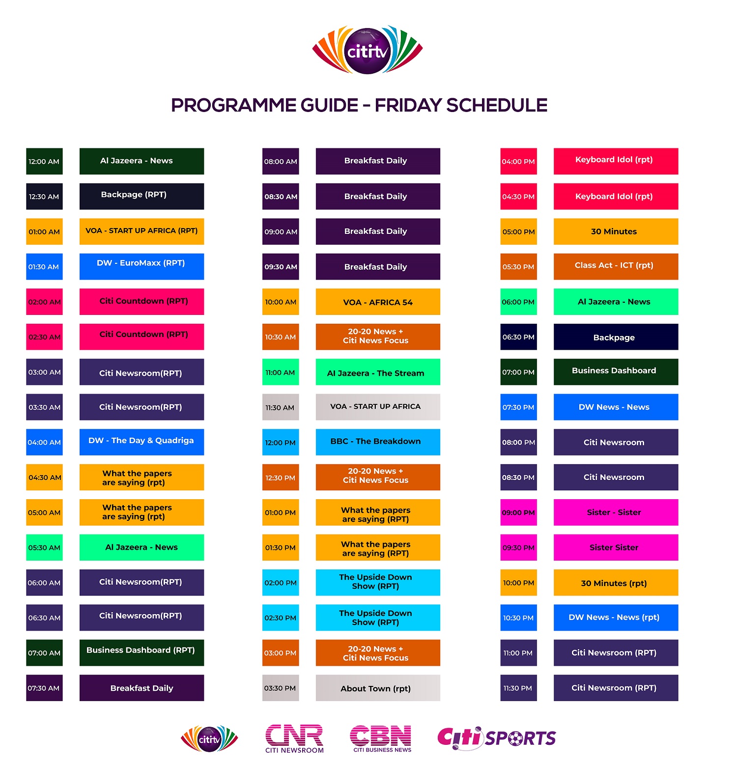 Schedule - Channel1 News
