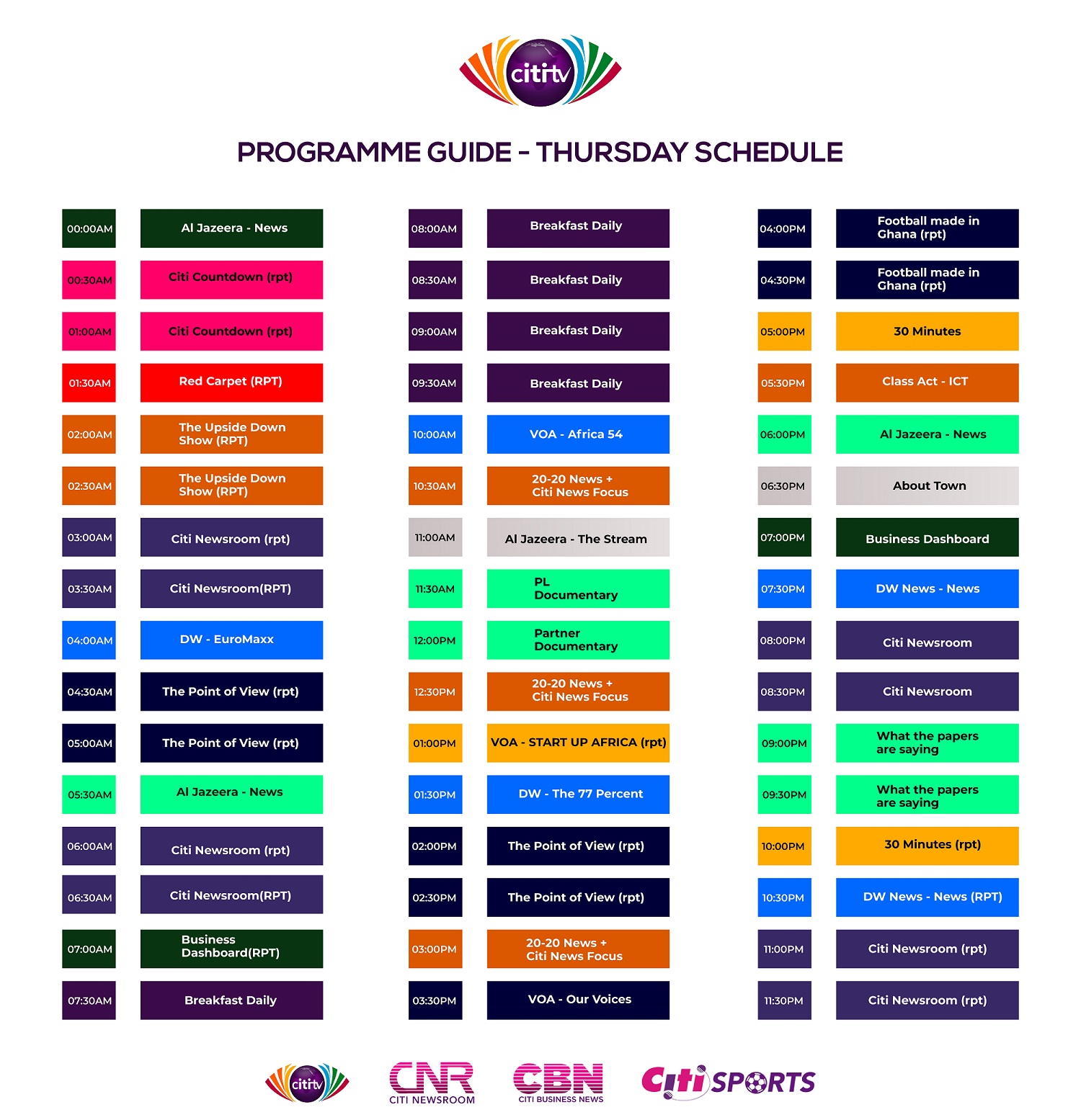 Schedule - Channel1 News