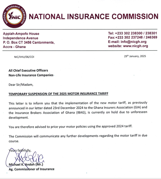 NIC suspends 10% motor insurance increase amid public outcry - Channel1 ...