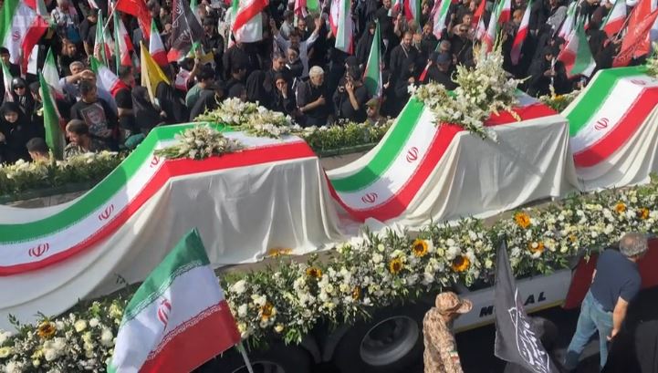 Iran holds state funeral for military leaders killed in Israel conflict ...