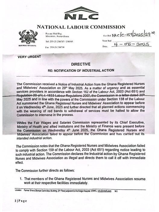 NLC orders nurses and midwives to end strike - Channel1 News